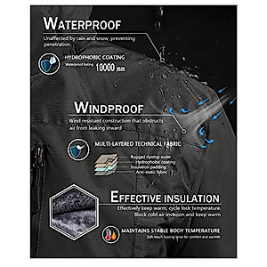 SPOSULEI Winter Jackets Coats for Mens Ski Snow Rain Windbreaker Waterproof Jackets Warm Fleece Lined Sports Coats Blue XX-Large