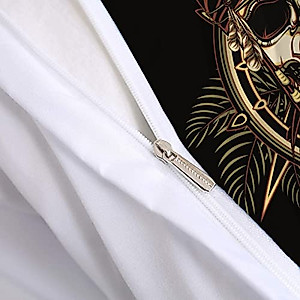 Quilt Cover Twin Size Pirate 3D Bedding Sets Skull Duvet Cover Breathable Hypoallergenic Stain Wrinkle Resistant Microfiber with Zipper Closure,beding Set with 2 Pillowcase