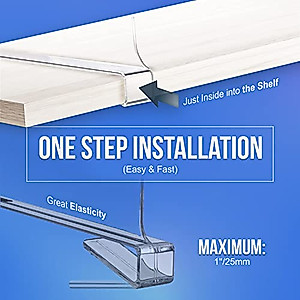 Maxoli – Pack of 6 Clear Acrylic Shelf Dividers, Closets Shelf and Closet Separator for Organization in Bedroom, Kitchen and Office Shelves Plastic Shelve Divider for Closet Organizer.