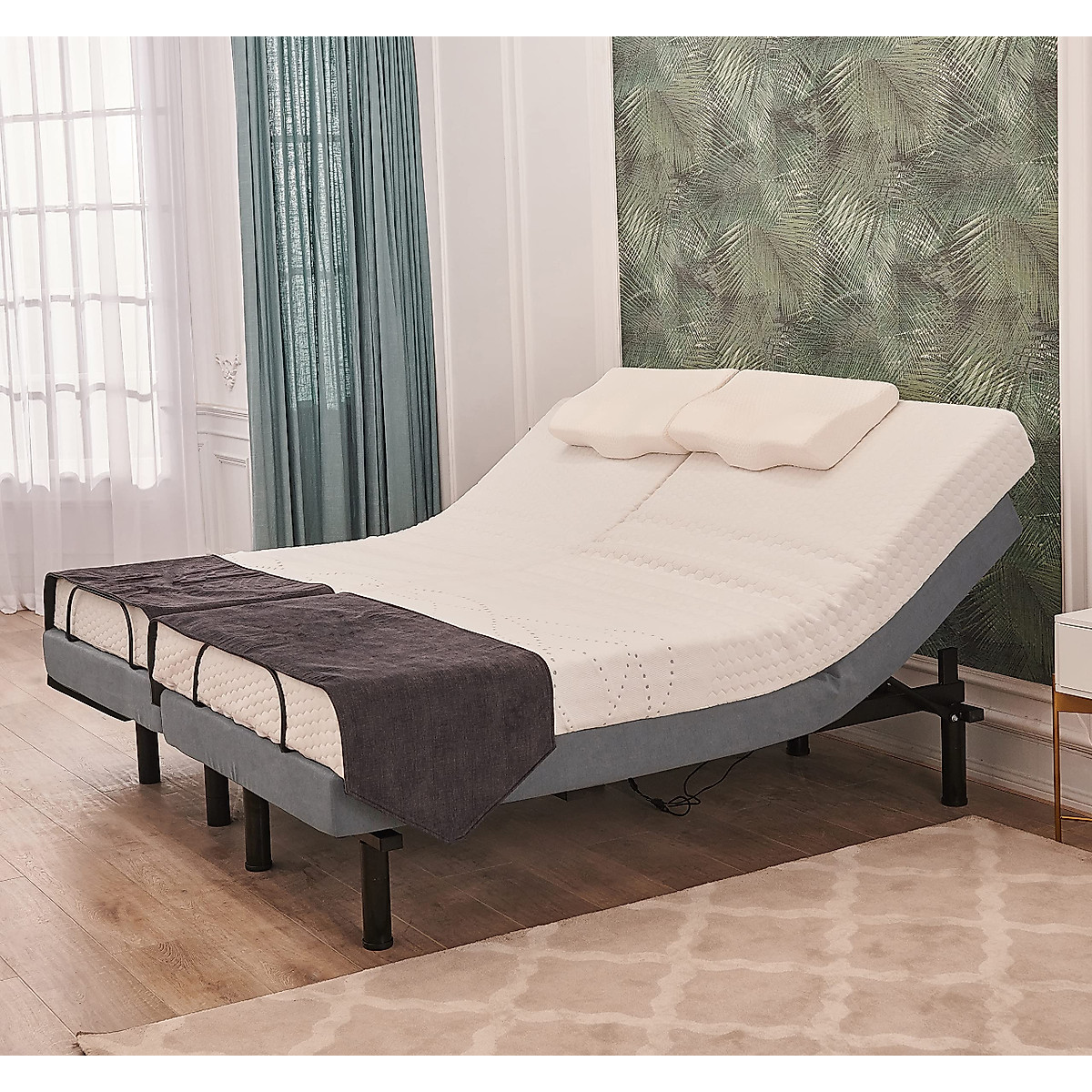 Irvine Home Collection Split King Adjustable Bed Base, Zero Gravity, Anti-Snore, Programmable Memory Positions, Full Body Massage, USB, Premium Build