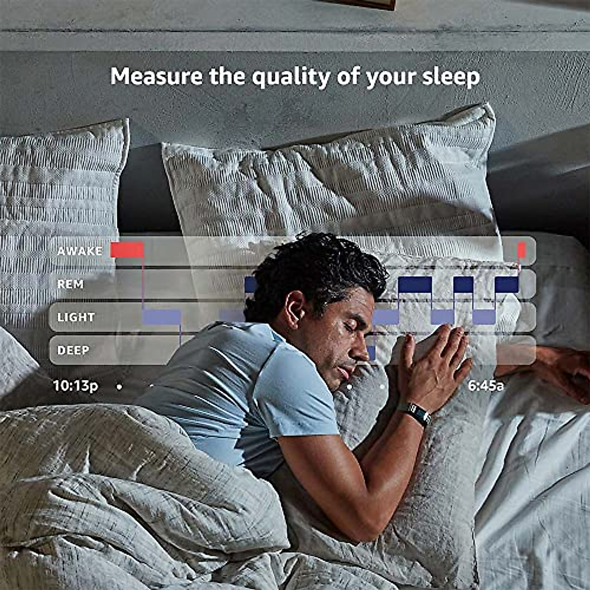 Amazon Halo View fitness tracker, with color display for at-a-glance access to heart rate, activity, and sleep tracking – Active Black – Medium/Large