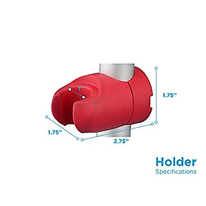 NOVA Medical Products Hand Held Shower Holder Attachment for Bath Seat, Transfer Bench, Bath Stool, Shower Commode, Universal Fit, red
