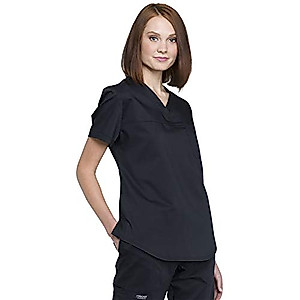 Cherokee Women Scrubs Top Workwear Revolution Tuckable V-Neck O.R WW657, S, Black