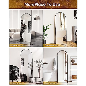 Antok Floor Mirror, 59"x16" Full Length Mirror with Stand, Arched Wall Mirror, Glassless Mirror Full Length, Floor Mirror Freestanding, Wall Mounted Mirror for Bedroom Living Room, 59"x16"(Black)