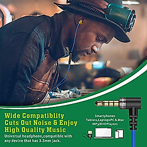 MIPEACE Work Earbuds Headphones, Safety Industrial Ear Plugs Headphones with mic and Volume Control- Noise Reduction Earphones for Work Construction