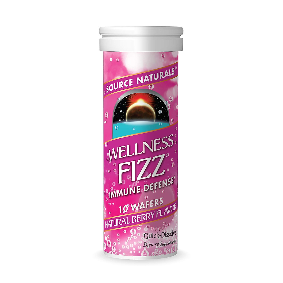 Source Naturals Wellness Fizz, Natural Berry Flavor - 10 Wafers