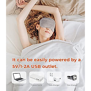 Heated Eye Mask, 100% Cotton USB Steam Warm Compress for Puffy Eyes, Warm Therapeutic Treatment for Dry Eye, Chalazion, Blepharitis