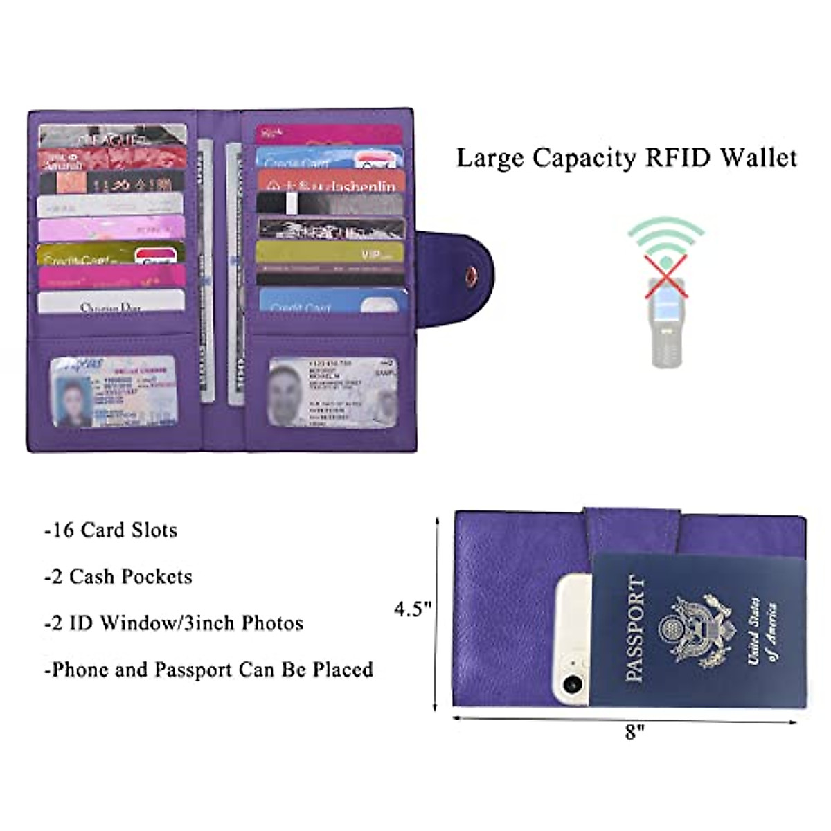 Tote Handbags for Women Purse and Wallet Set Large Shoulder Bags Crossbody Purses Satchel Purple