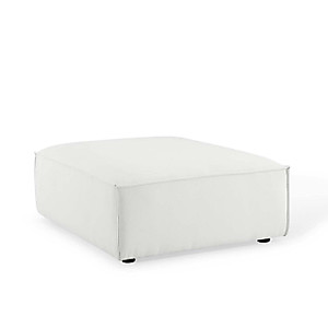 Modway Restore Upholstered Fabric Sectional Sofa Ottoman in White, 41.5 x 35 x 16.5