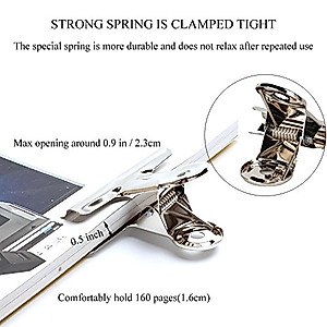 Coideal Large Metal Hinge Clips - 20 Pack 2 Inch Silver Bull Binder Paper Clip Clamp for Office Pictures Photos, Kitchen Food Bags (51mm)