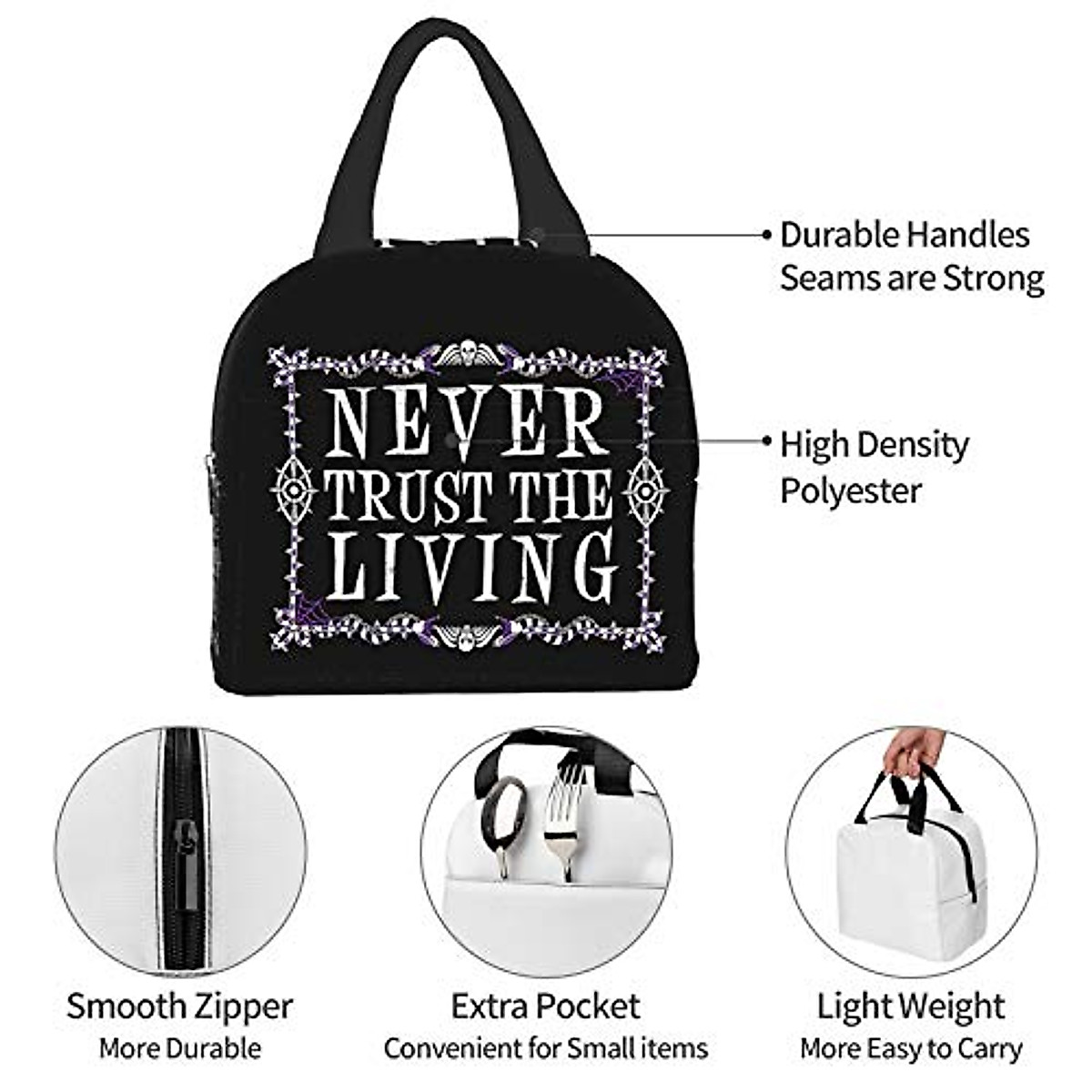 antcreptson Never Trust The Living Oxford Cloth Waterproof Thick Insulation Bag Picnic Bag Large Portable Lunch Box Bag Frozen Bag Insulation Package