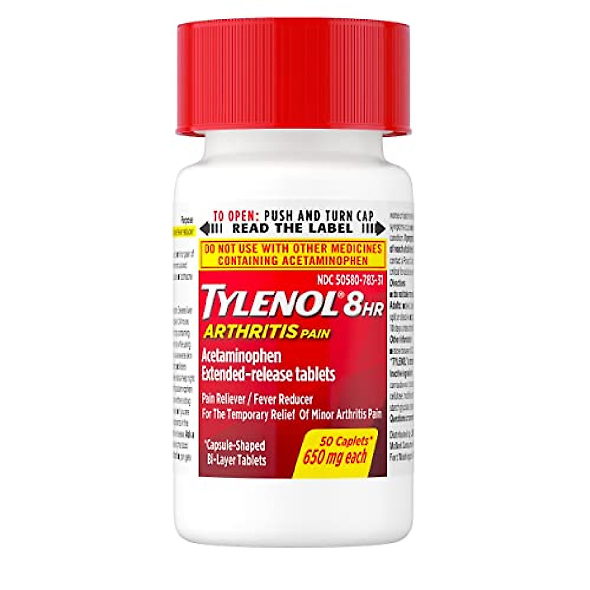 Tylenol 8 Hour Arthritis & Joint Pain Acetaminophen Caplets, 50 Count
