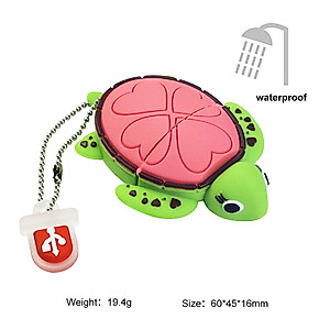 LEIZHAN Cute Flash Drive 32GB Turtle Thumb Drive USB 2.0 Cartoon Animal Jump Drive Tortoise Shape Computer USB Memory Stick Pendrive Gift for Kids, Teacher, Friends, Pink