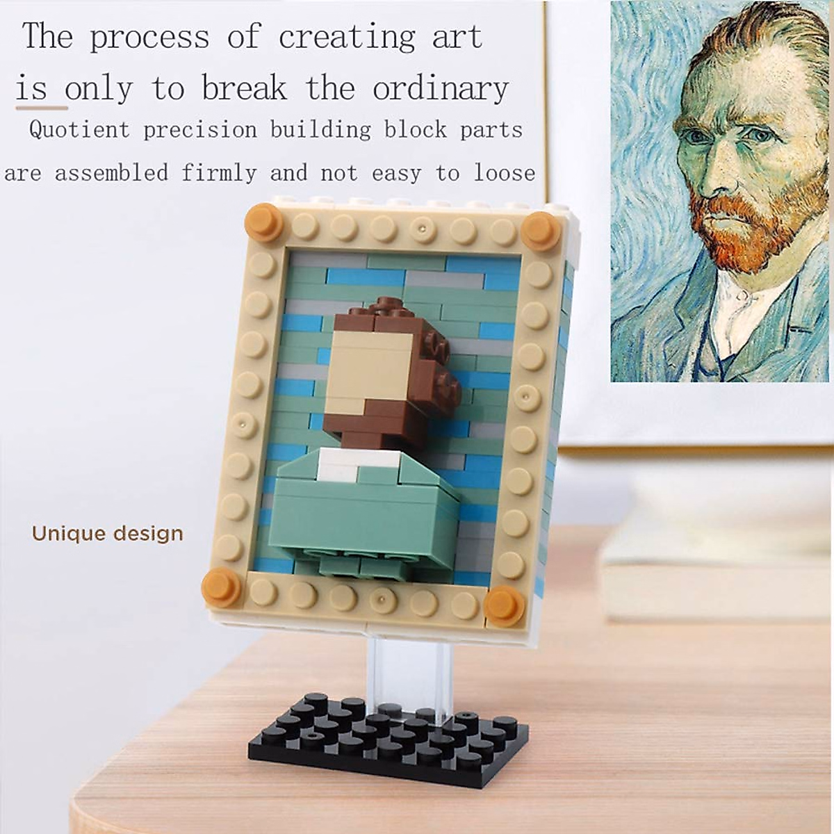 4 Pcs World Famous Painting MOC Building Blocks Toy Set, Compatible with Lego Building Set,Art Portrait Toys,Educational Classic Toy Bricks,STEM Gift Toys for Kids Boys Girls