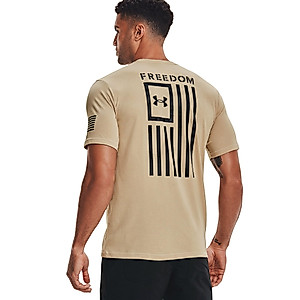 Under Armour Men's New Freedom Flag T-Shirt, Desert Sand (290)/Black, Medium