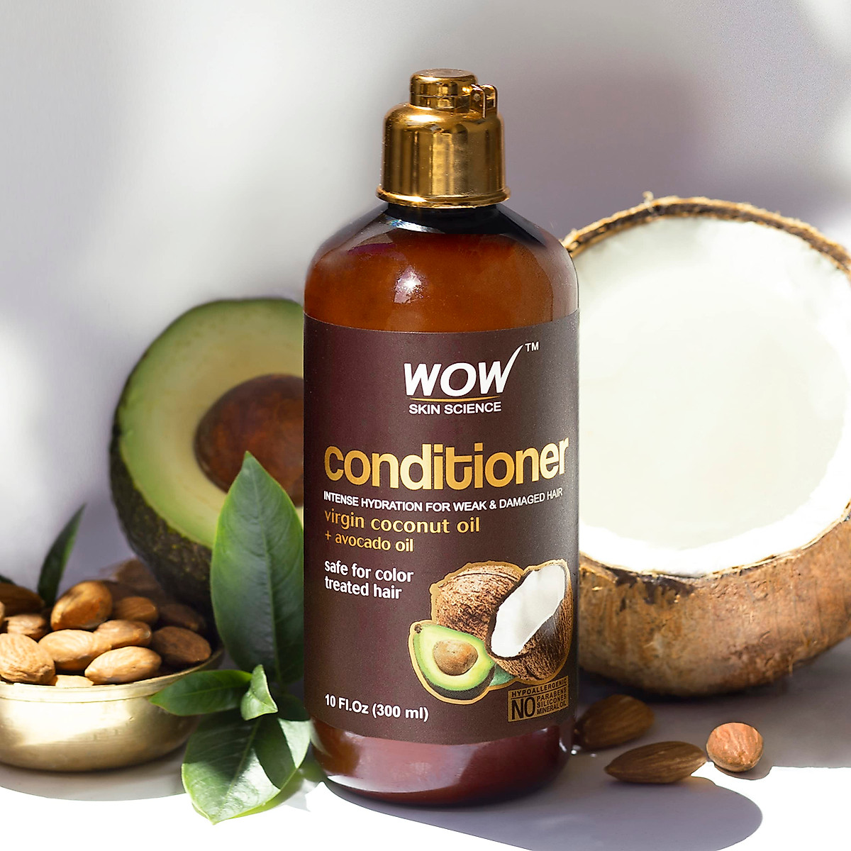 WOW Skin Science Hair Conditioner - Coconut & Avocado Oil - Restore Dry, Damaged Hair - Increase Gloss - Reduce Split Ends, Frizz - Sulfate, Silicones, Paraben Free - All Hair Types - 300 ml