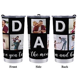 Personalized Picture Travel Tumbler for Dad Gift on Father's Day from Daughter Son Custom Coffee Mug Cup