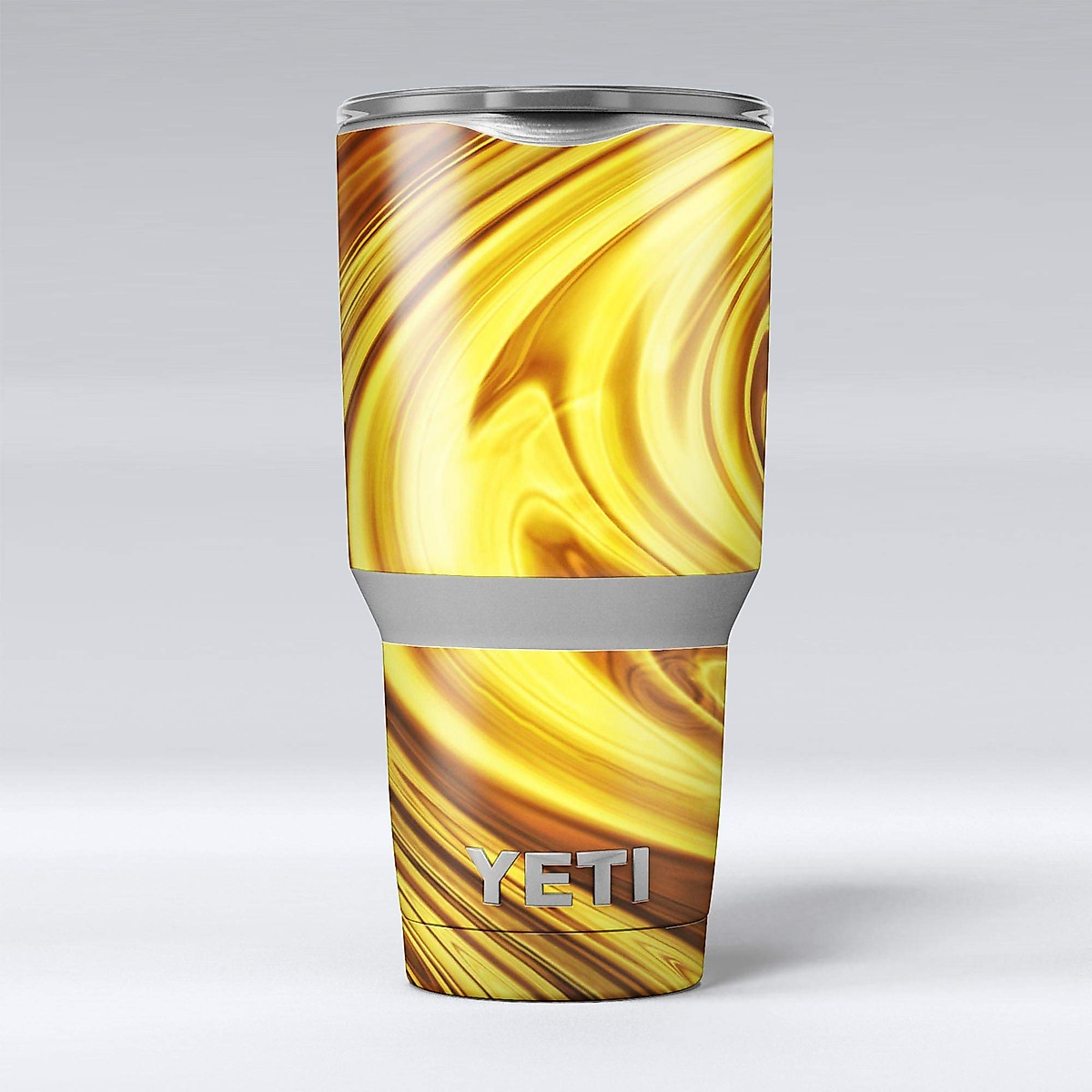 Design Skinz Swirling Liquid Gold - Skin Decal Vinyl Wrap Kit Compatible with The Yeti Rambler Cooler Tumbler Cups