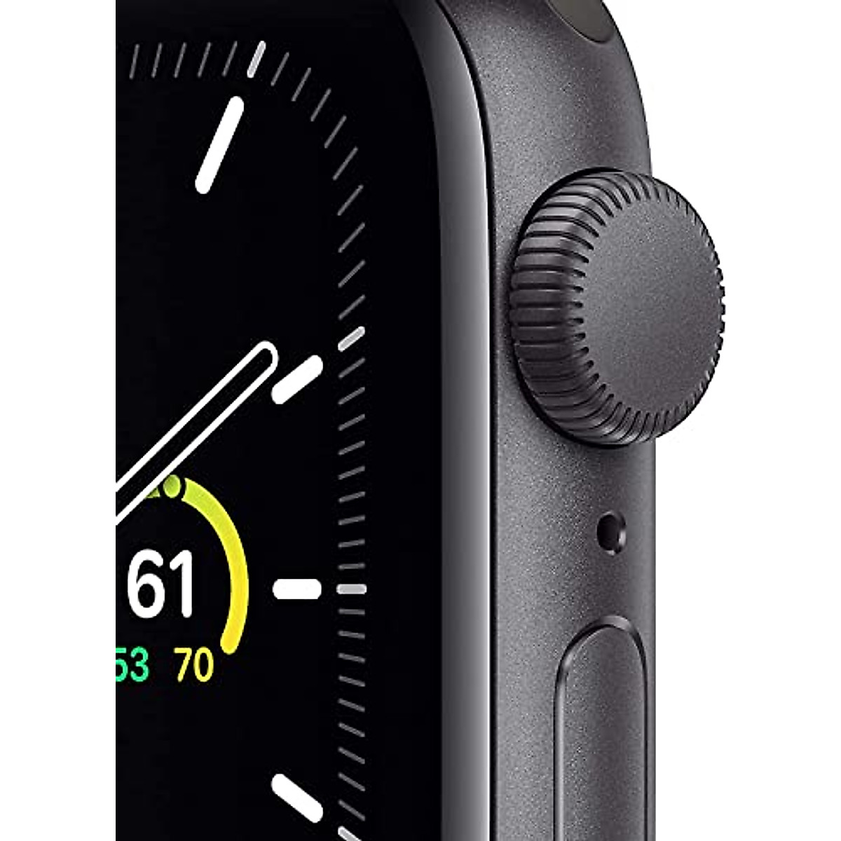 Apple Watch SE (GPS, 44mm) - Space Gray Aluminum Case with Black Sport Band (Renewed)