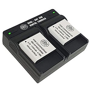 BM Premium 2 Pack of LB-060 Batteries and Dual Bay Battery Charger for Kodak PixPro AZ251, AZ361, AZ362, AZ365, AZ421, AZ501, AZ521, AZ522, AZ525, AZ526 Cameras