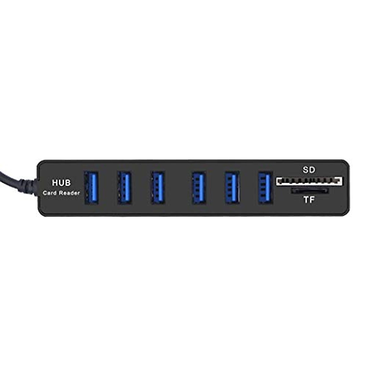 SHYPT USB Hub 2.0 Multi USB 2.0 Hub USB Splitter High Speed 6 USB Card Reader USB Extender for PC Laptop (Color : Black)