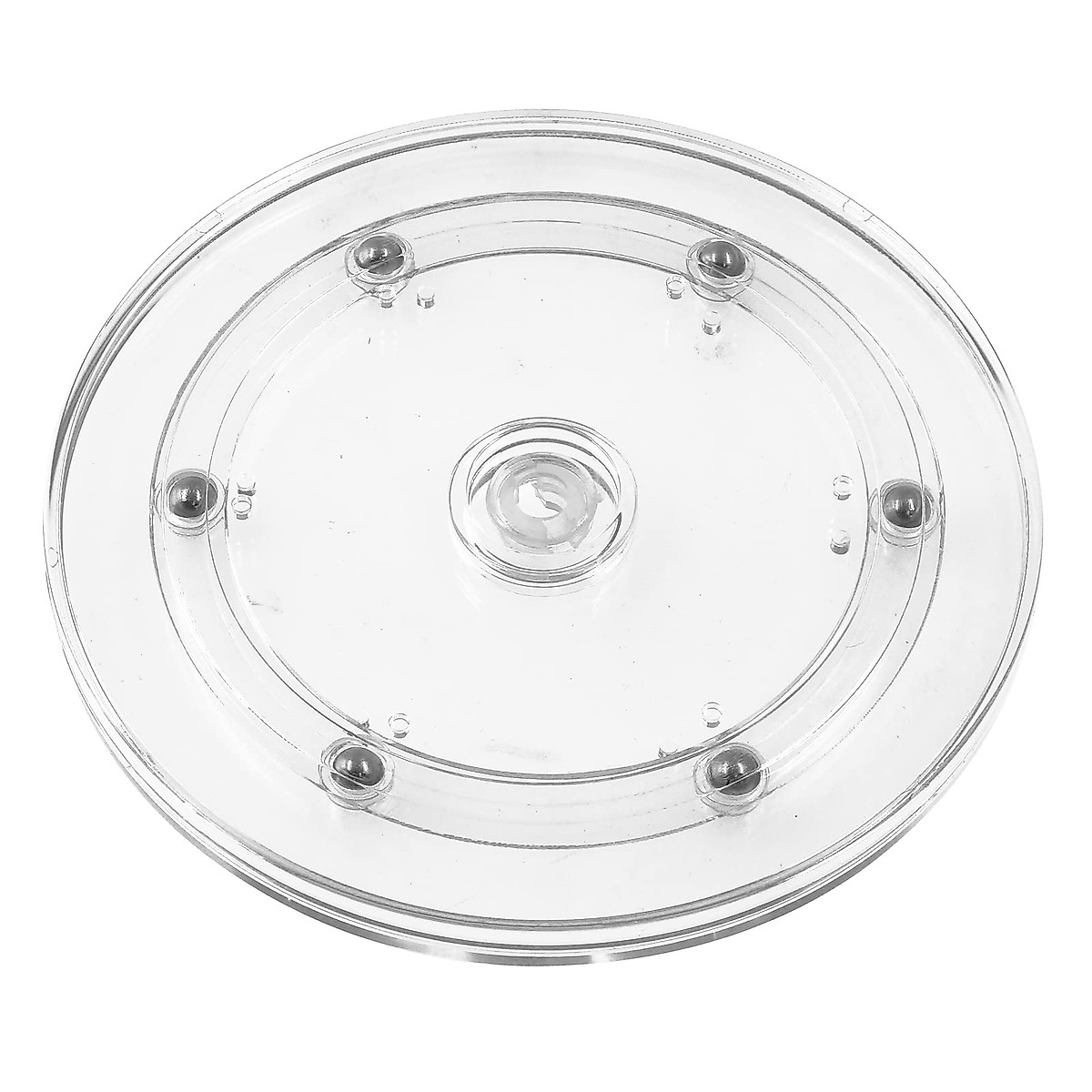 Piutouyar Plastic Turntable Bearings Hardware, 6 Inch / 150mm Plastic Acrylic Clear Turntable Organizer for Kitchen Spice Rack Table Cake,(2 Pack)