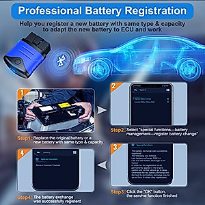 AUTOPHIX 3910 Bluetooth All System OBD2 Scanner Compatible with BMW/Mini Battery Registration Diagnostic Scan Tool with Service EPB CBS ETC Reset Battery Check Code Reader for iPhone iPad Android