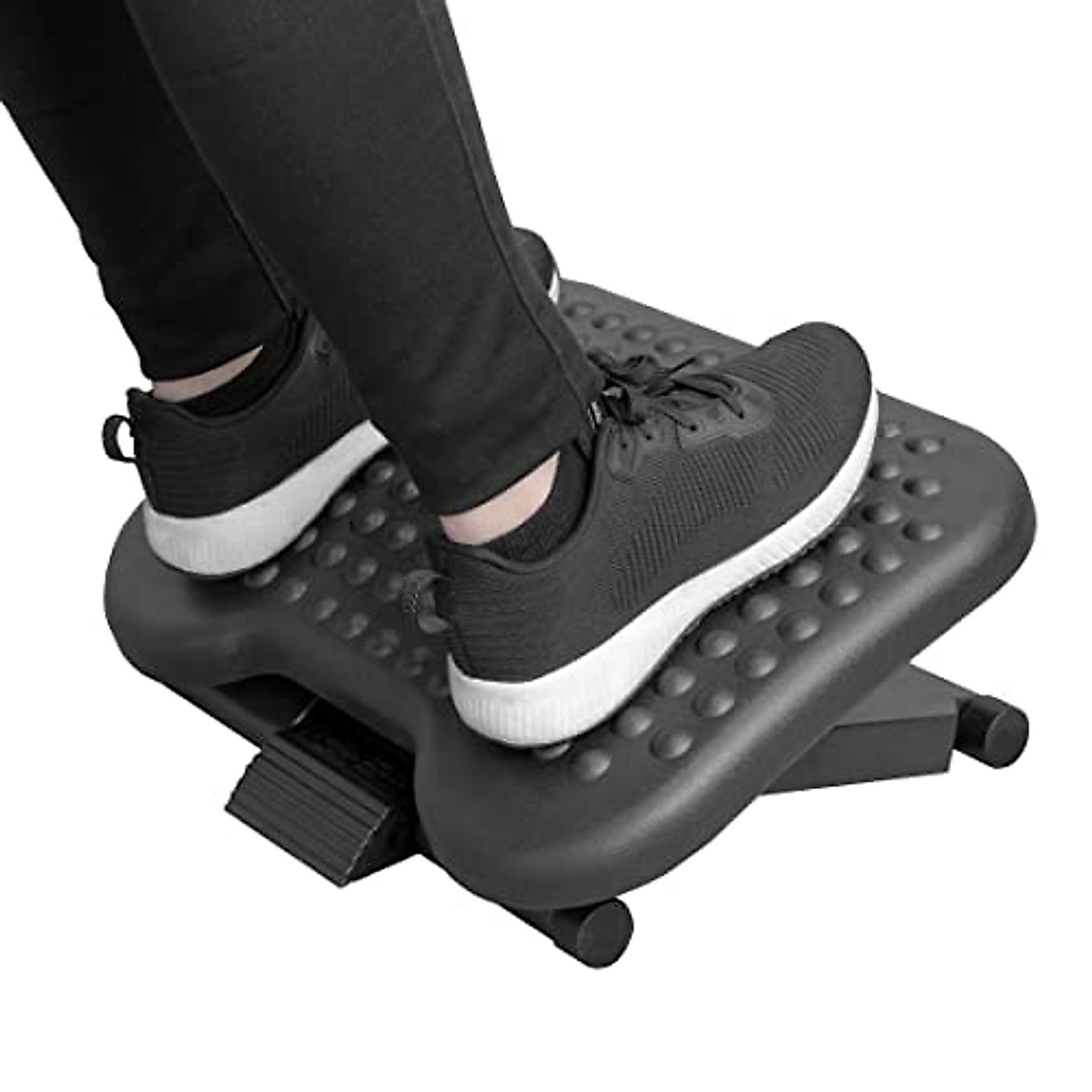 Mount-It! Ergonomic Under Desk Footrest | Height Adjustable Office Foot Rest with 3 Height Levels | Tilting Foot Stool | Home Office Footrest with Massage Surface for Improved Circulation (MI-7801)