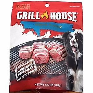 Bumpazie Grill House Bac'n Sizzlers Dog Treats, 4.5 oz. with Grill House Porterhouse Flavor Dog Treats, 4.5 oz and Grill House Ribeye Flavor Dog Treats, 4.5 oz.