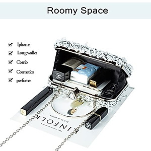 Omatta Women's Evening Handbags,Rhinestone Beaded Sequin Evening Handbags Party Prom Purse Bridal Clutch Purses Fancy Crossbody Bag