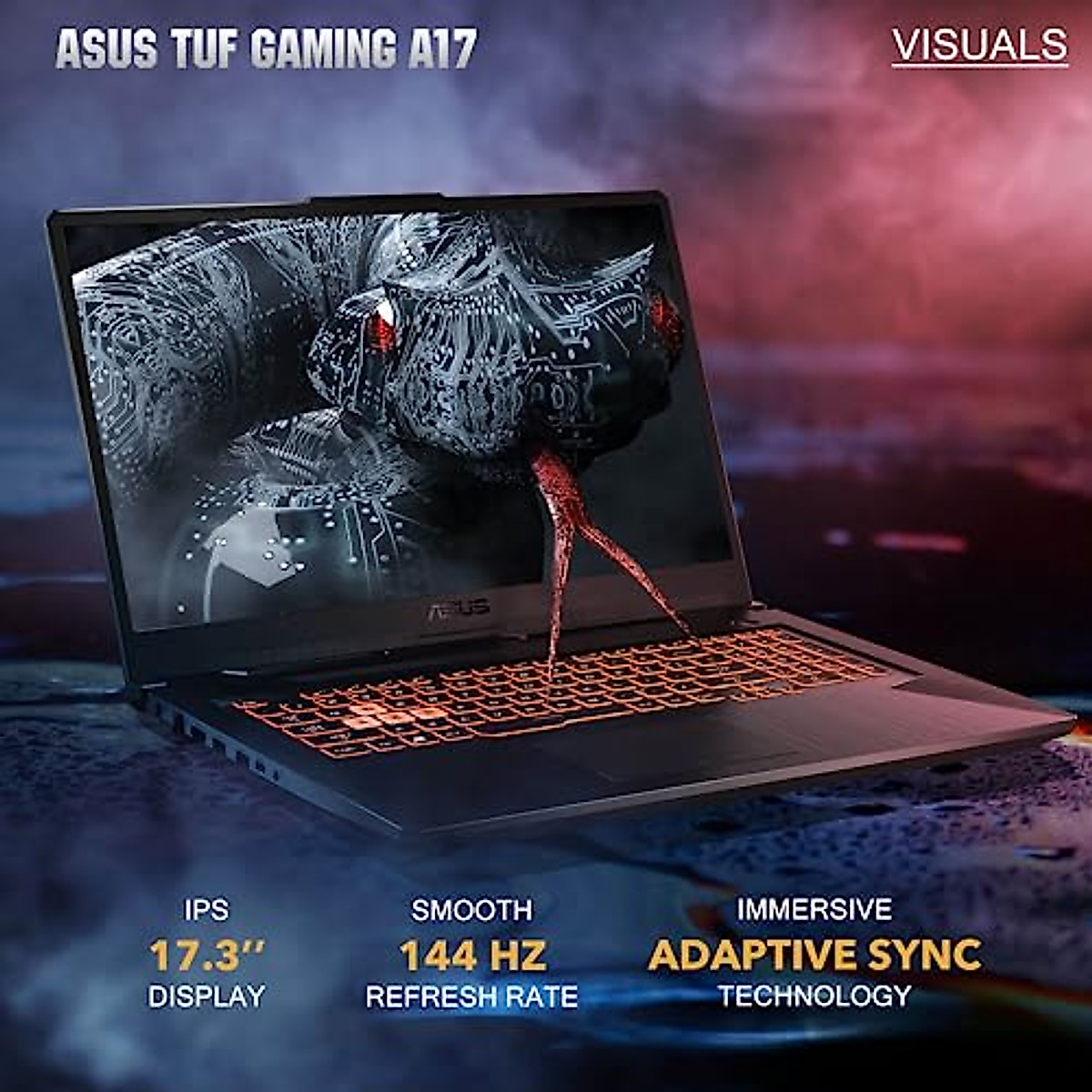 ASUS TUF A17 17.3" 144Hz FHD Gaming Laptop, AMD Ryzen 5 4600H, NVIDIA GeForce GTX 1650, 64GB DDR4 RAM, 2TB PCIe SSD, RGB Backlit Keyboard, Win 11, Black, 32GB Snowbell USB Card