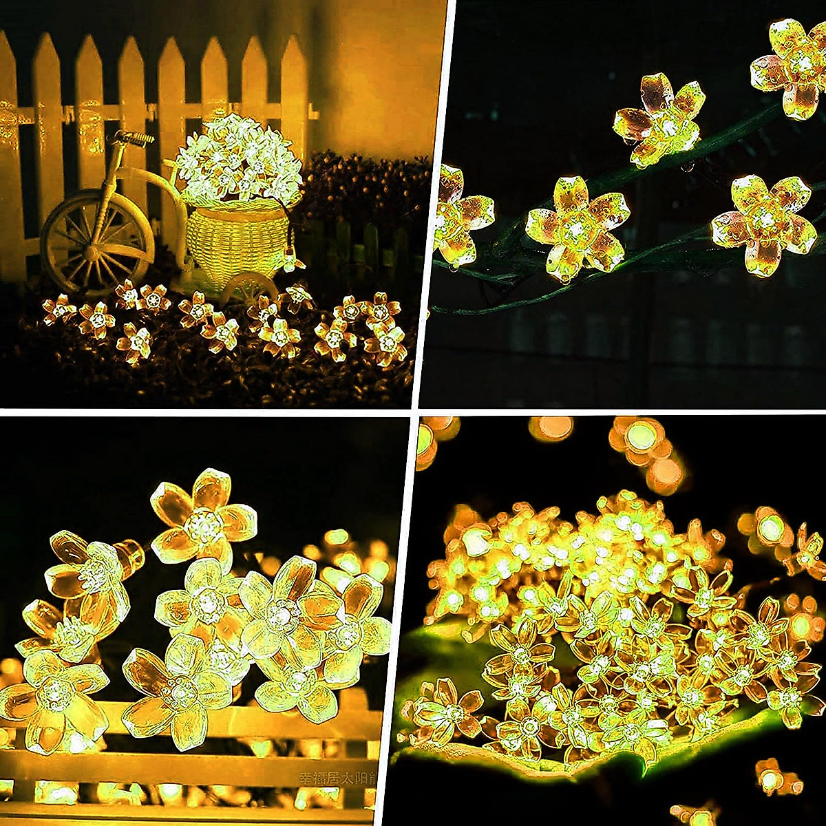FULLBELL Fairy Lights Christmas Decorations Flower String Lights Home Decor 33 Feets 100 LED Memory Indoor Outdoor String Lights Fairy Lights Fairy Lights for Bedroom(Warm White)