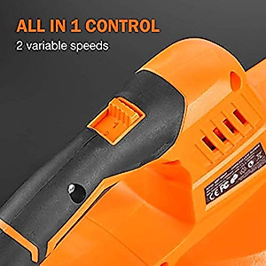 SnapFresh Leaf Blower -20V Cordless Leaf Blower with Battery & Charger, Electric Leaf Blower for Yard Cleaning, Lightweight Leaf Blower Battery Powered for Snow Blowing (Battery & Charger Included)