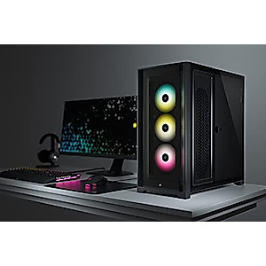 Corsair iCUE 5000X RGB Tempered Glass Mid-Tower ATX PC Smart Case - Black