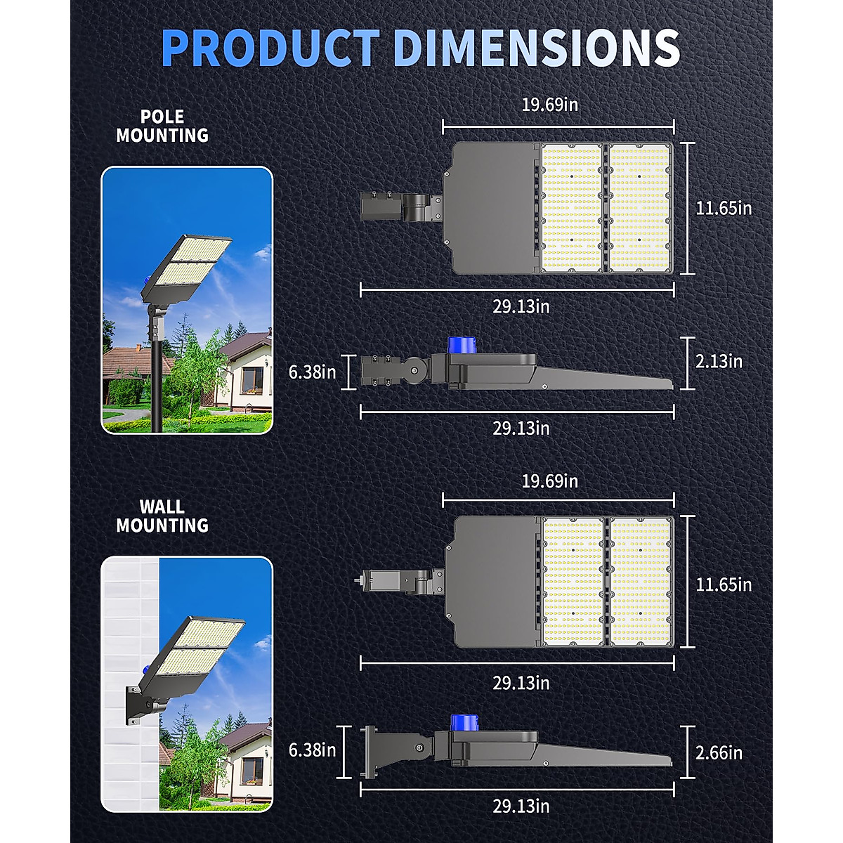Dimgogo LED Parking Lot Light - 300W Street Lights Dusk to Dawn Outdoor Lighting Commercial with Photocell, 6500K LED Flood Light Outdoor Waterproof with Arm Mount