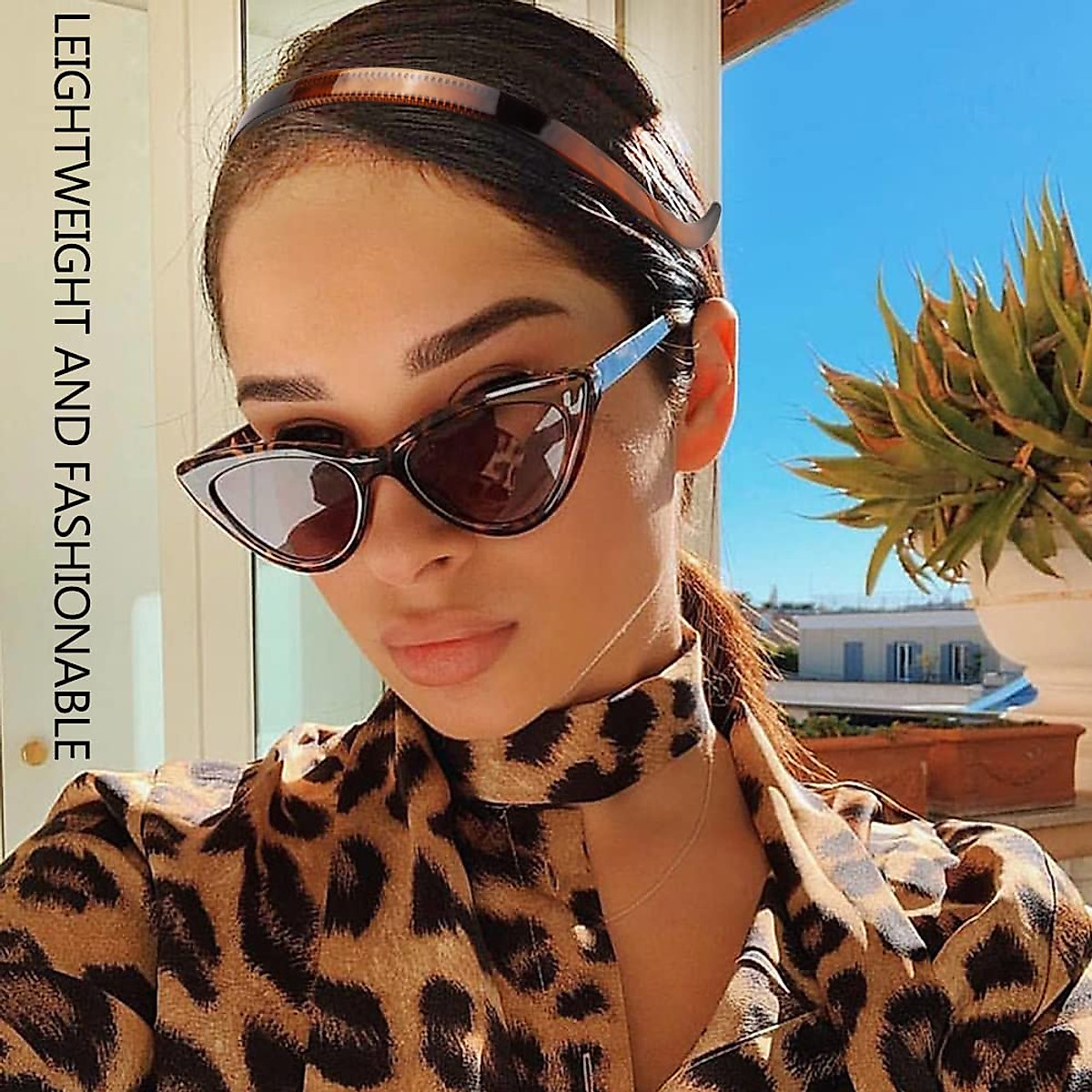 TOBATOBA 6Pcs Flex No Pressure Headbands No Headache Headbands for Women with Glasses, Comfortable Plastic Headbands with Teeth, Fashion Skinny Headbands Non Slip, Hair Accessories for Women Girls