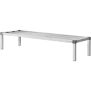 VEVOR Aluminum Dunnage Rack, 60” x 20” Commercial Food Floor Rack, 12” Off The Floor, 1000 lbs Capacity All-Welded Aluminum Storage Rack, for Storage in Restaurants, Kitchens, Garages and Vehicles