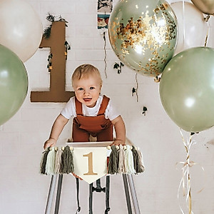 Boho 1st high chair banner - Wood Bead Tassel Garland,Boho birthday decor,Yarn tassel garland,Cake Smash Backdrop Banner,Birthday High Chair Yarn Tassel Banner,Girl's boho birthday,Baby Nursery Decor