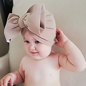 Yili Maizi Baby Turban Toddler Indian hat with Imitation Cashmere Bow Kids Set Baby Cap Ear Hat