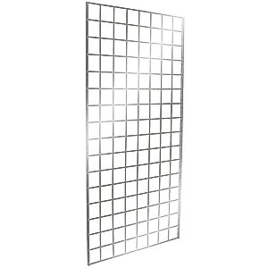 Only Garment Racks #1900C (Box of 3) Grid Panel for Retail Display - Perfect Metal Grid for Any Retail Display, 2'x 6', 3 Grids Per Carton (Polished Chrome Finish)