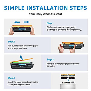 ColorKing Compatible Toner Cartridge Replacement for HP 508X CF360X CF361X CF362X CF363X 508A for HP Color Enterprise M553 M553DN M577 M553X M553N M552DN Printer (Black, Cyan, Yellow, Magenta, 4-Pack)