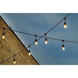 SFEG E26 Outdoor String Lights - 11W Warm White Incandescent Edison Bulb String Lights for Outside & Indoor - Dimmable Hanging Decorative Lights for Patio, Backyard, Garden, Porch, Wedding - 48-ft.