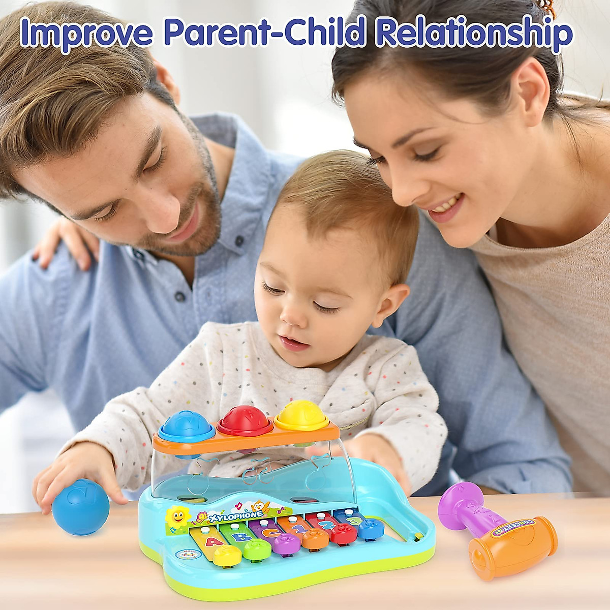 HOLA Toys for 1 Year Old Girl Boy Birthday Gifts, Baby Toys 12-18 Months Pound & Tap Hammer Xylophone Toys for Toddlers 1-3 Boys Girls, Baby & Toddler Toys Age 1-2 3, 1 Year Old Boy Girl Toys Gifts