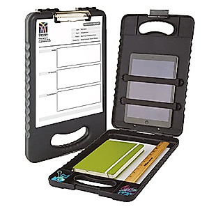 Office Depot® Brand Carry-All Clipboard Storage Box, 15"H x 13"W x 2"D, Charcoal