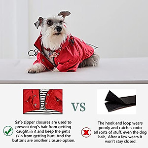 Morezi Dog Zip Up Dog Raincoat with Reflective Buttons, Rain/Water Resistant, Adjustable Drawstring, Removable Hood, Stylish Premium Dog Raincoats - Size XS to XXL Available - Pink - XL
