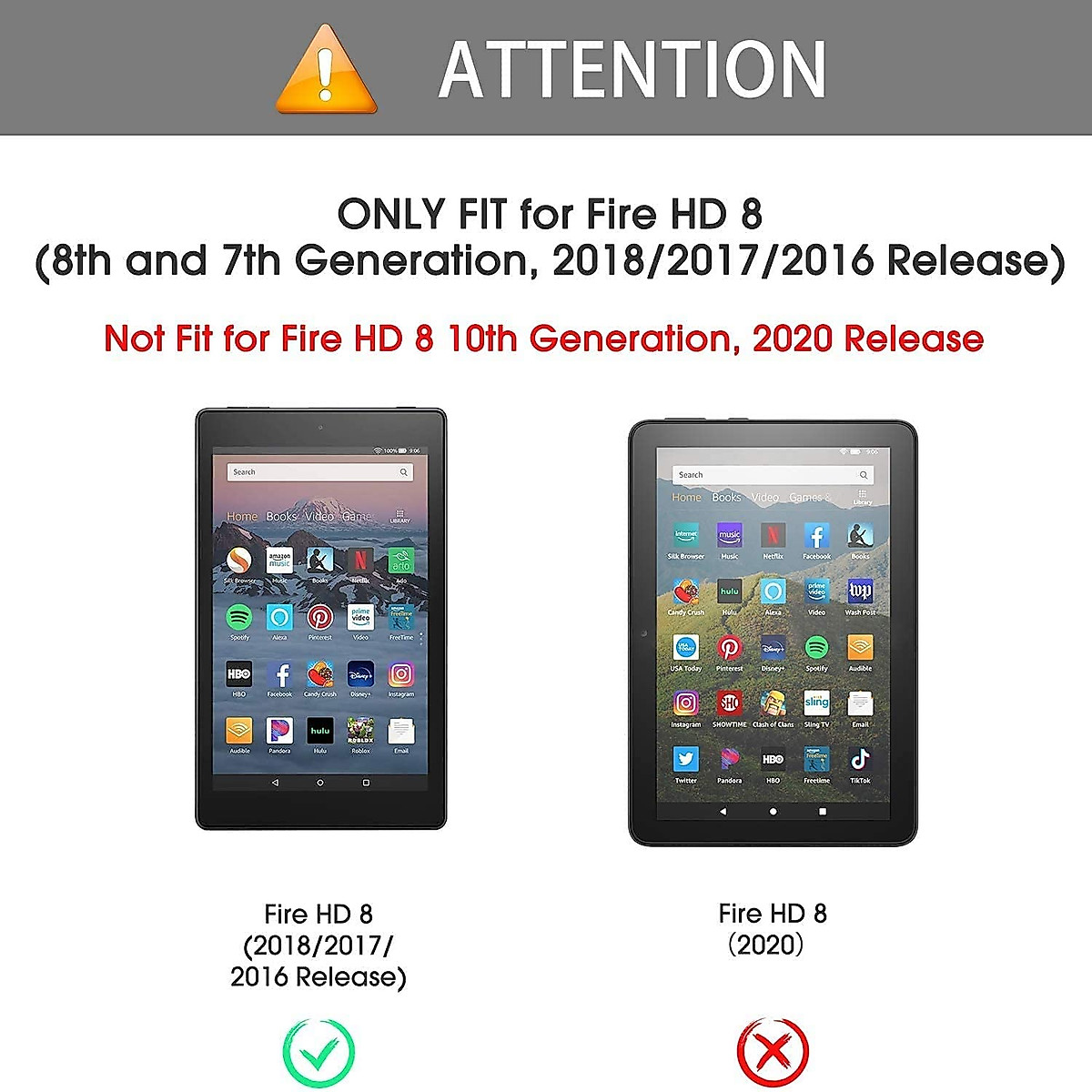 EC-Touch [3-Pack] Screen Protector for Fire HD 8 (Only 2018/2017 Release,8th/7th Generation) 9H Hardness Clear Anti-Scratch Bubble Free Tempered Glass,Not fit Amazon Kindle Fire HD8 2020(Clear)