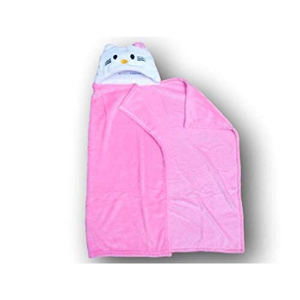 Hooded Toddler Blanket | Plush Soft Animal Baby or Infant Hoodie Blankie 36x27 + Hood (Light Pink)