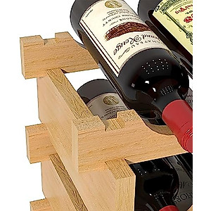 sogesfurniture Wine Rack Stackable Modular Small Wine Storage Rack Free Standing Solid Natural Wood Wine Holder Display Shelves, (Natural, 10X 6 Rows (60 Slots)), BHUS-BY-WS002