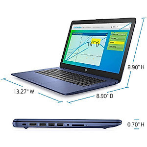 HP Stream 14-inch HD Laptop - Intel Celeron N4000 - 4GB RAM - 64GB eMMC - HDMI - WiFi - Webcam - Bluetooth - Win10 S (Renewed)