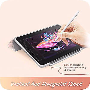 i-Blason Cosmo Case for New iPad Pro 12.9 Inch (2022 2021 2020 Release), Full-Body Trifold Stand Protective Case Smart Cover with Auto Sleep/Wake & Pencil Holder (Marble)